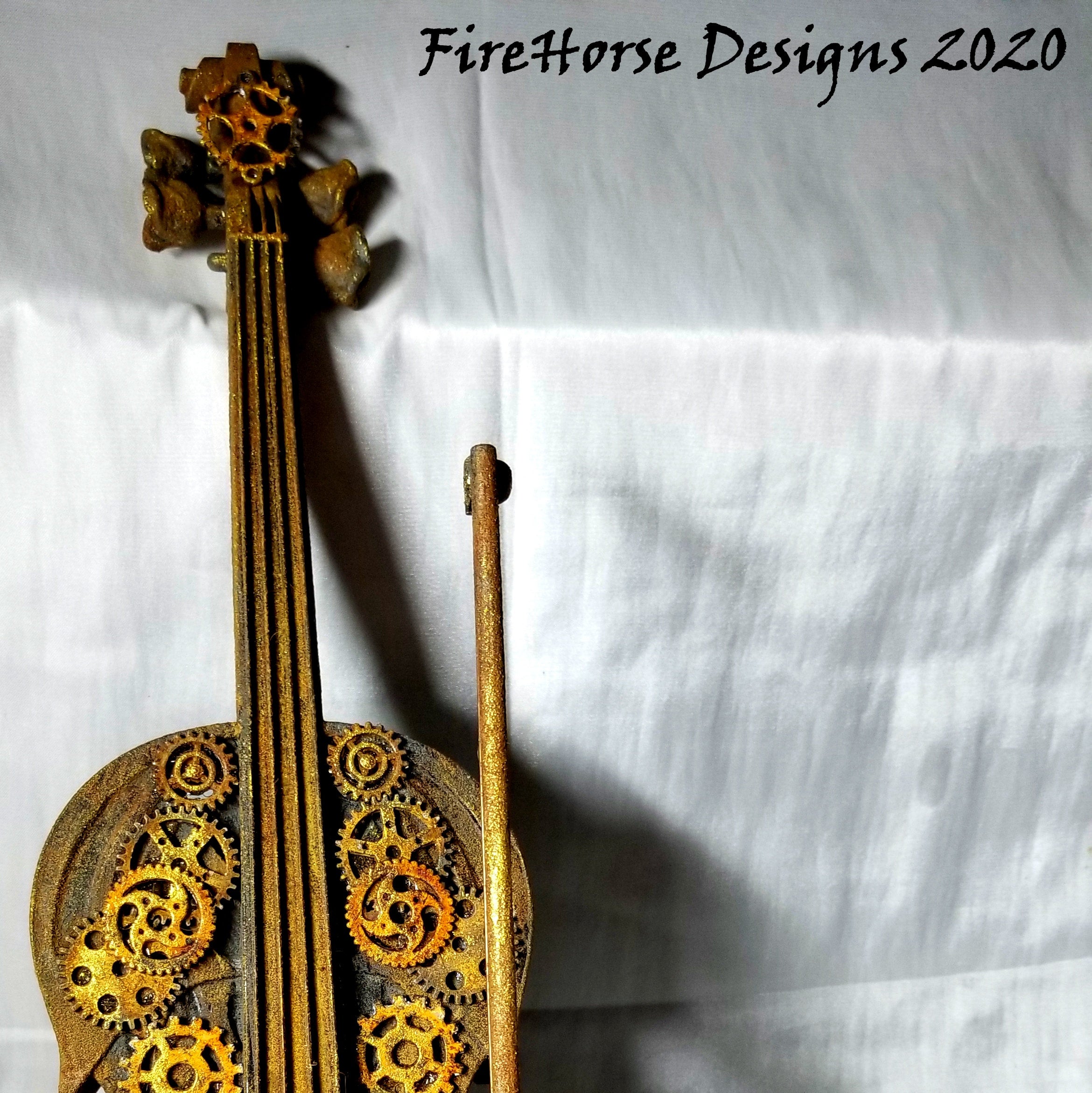 PPD USA Animated musical steampunk fiddle violin faux bronze by ...